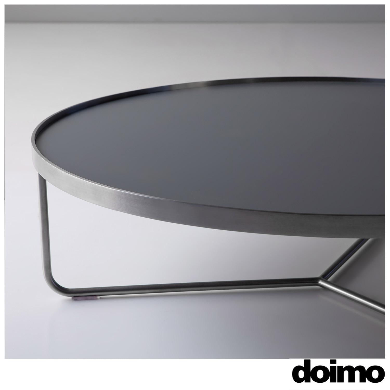 Mesa de Centro Redonda Arena Inox com Grafite Fosco - Doimo - Fast Shop Empresas