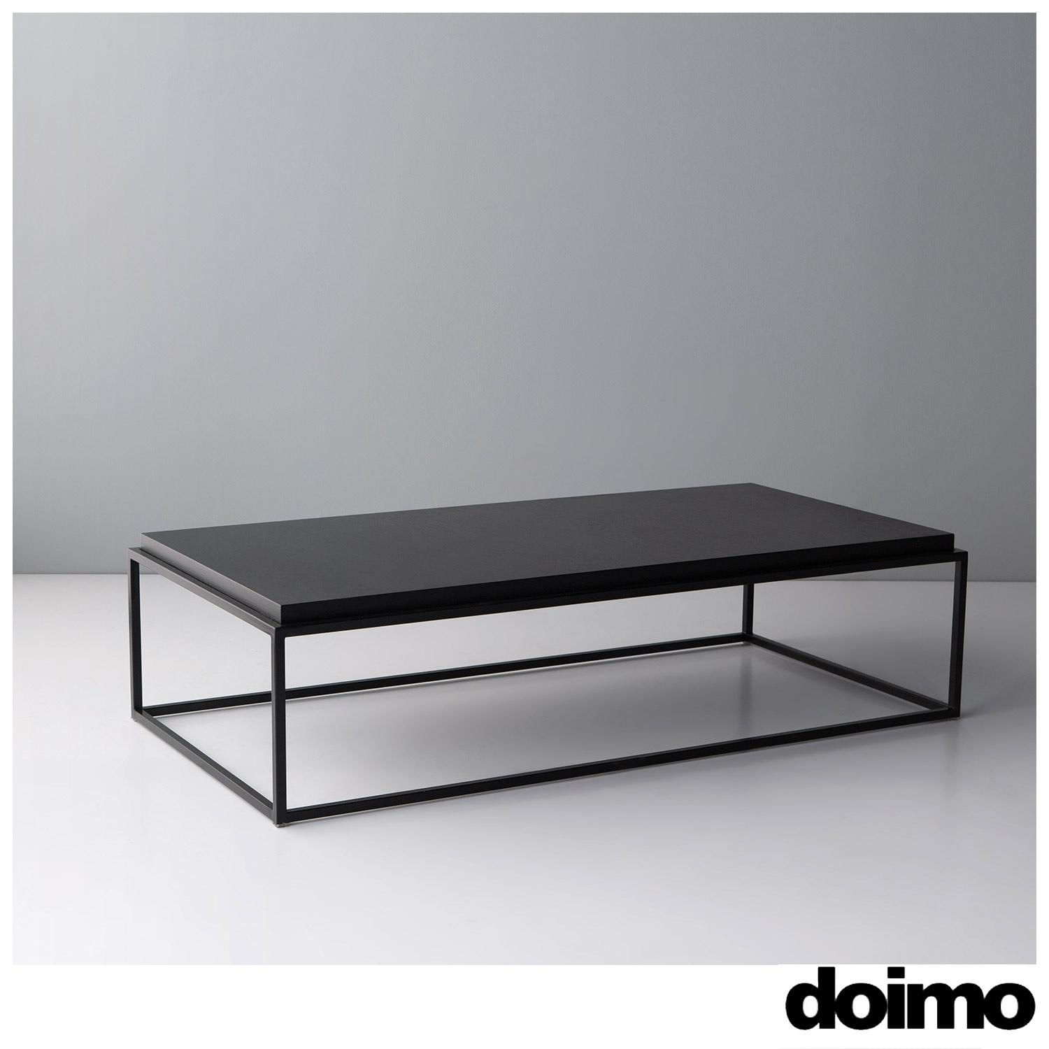 Mesa de Centro Retangular Block em Couro Preto - Doimo - Fast Shop Empresas