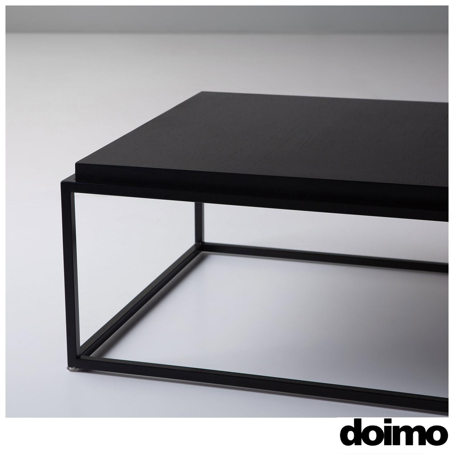 Mesa de Centro Retangular Block em Couro Preto - Doimo - Fast Shop Empresas