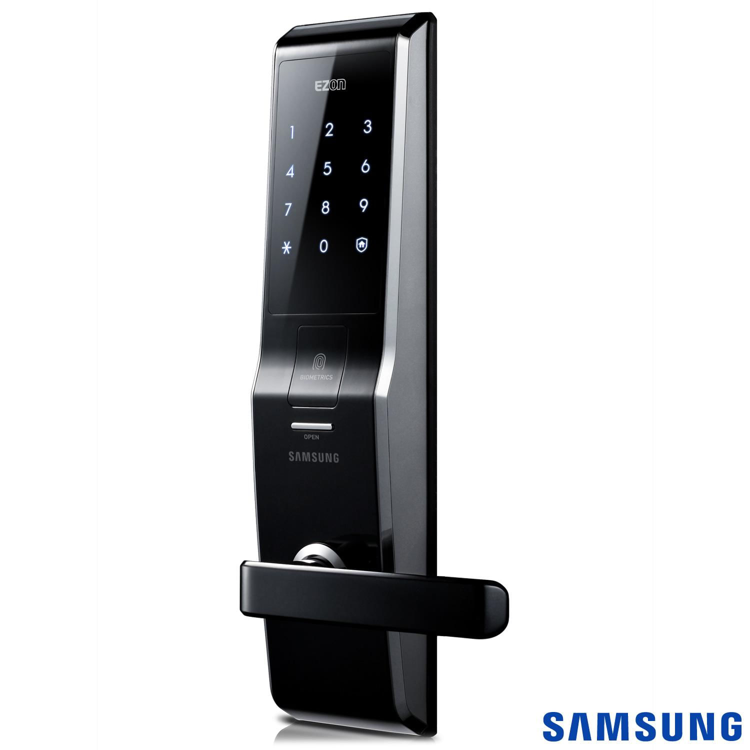 Fechadura Digital e Biométrica Samsung Preta e Prata - SHS-H705