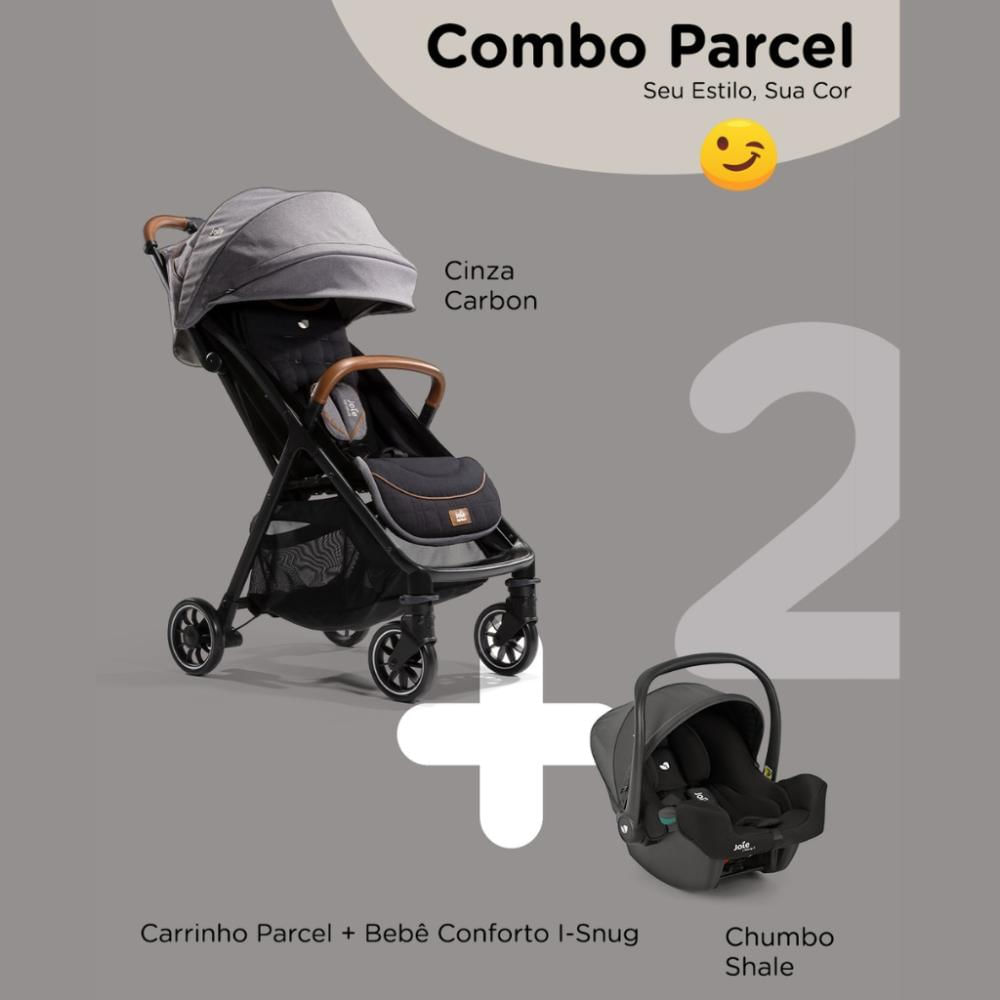 Carrinho de Bebê Combo Parcel Carbon com Bebê Conforto I-snug Shale ...