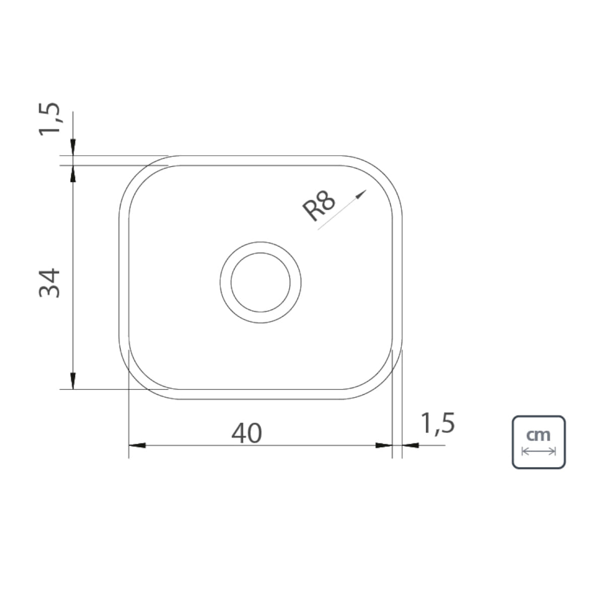 Cuba n.0 Tramontina Lavínia 40 BL Standard em Aço Inox Polido 40 x 34 x ...