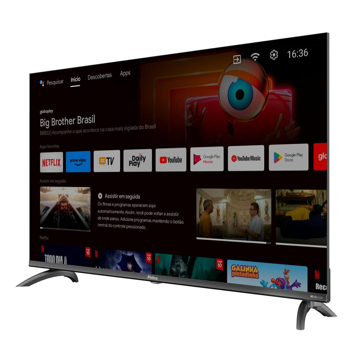 Smart TV 39" Philco LED Android Borda Infinita PTV39M9GACGB