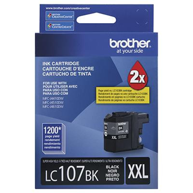 Cartucho Brother LC 107 BK Preto Alto Rendimento | Fastshop