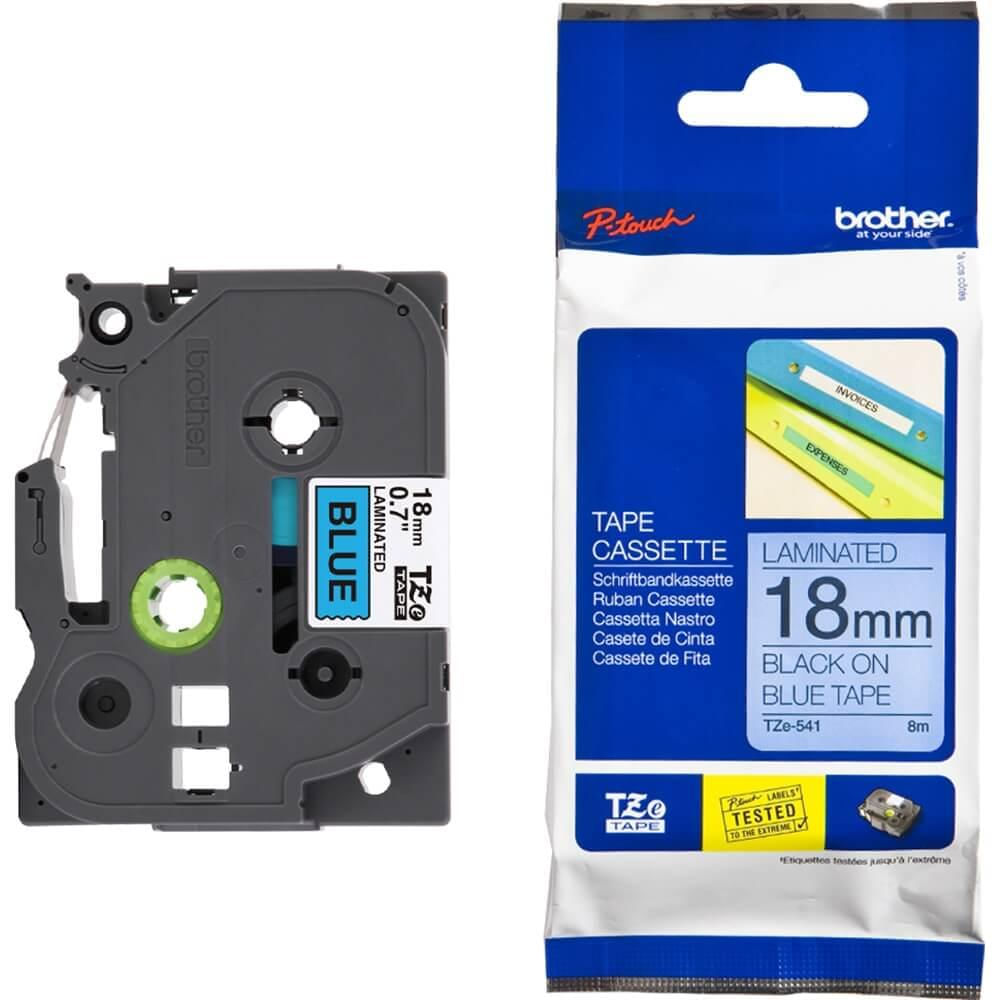 Fita Brother TZE-541 18mm Preto/Azul | Fastshop