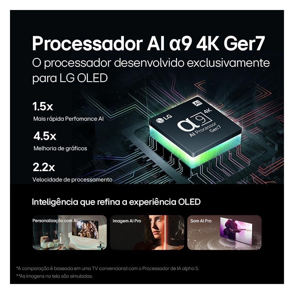 Smart TV 4K LG OLED Evo 65" Polegadas OLED65C4, Processador α9 Ger7, AI ...