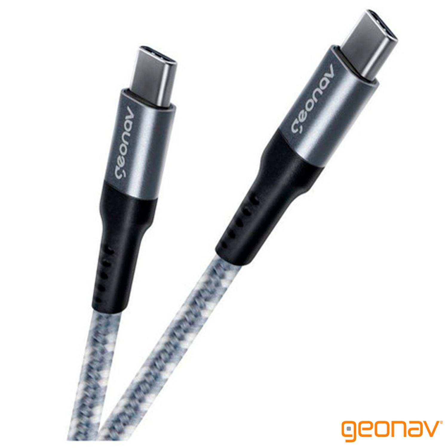 Cabo USB-C para USB-C 2.0 com 1,5 metros Cinza - Geonav - UCC04 | Fastshop