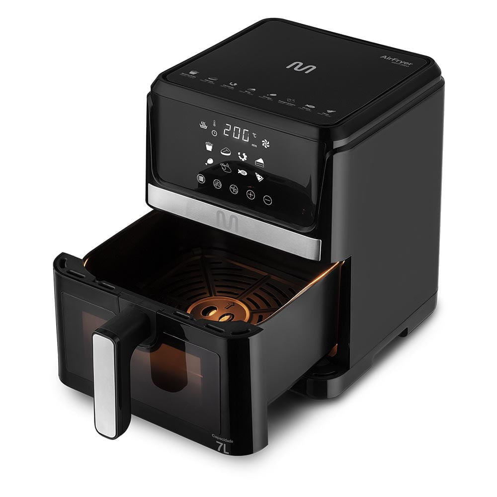 Fritadeira Elétrica Air Fryer Digital 7L Visor Gourmet 220v-1800w Multi ...
