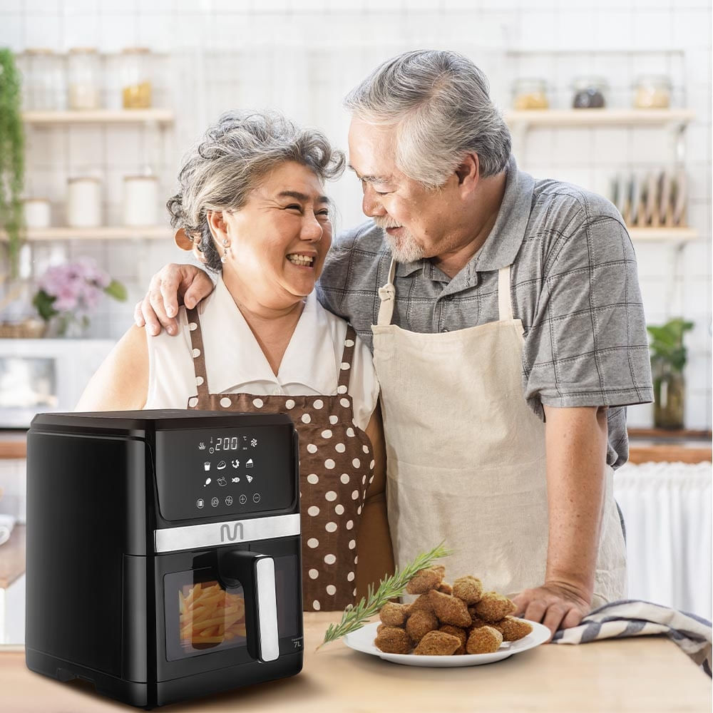 Fritadeira Elétrica Air Fryer Digital 7L Visor Gourmet 220v-1800w Multi ...