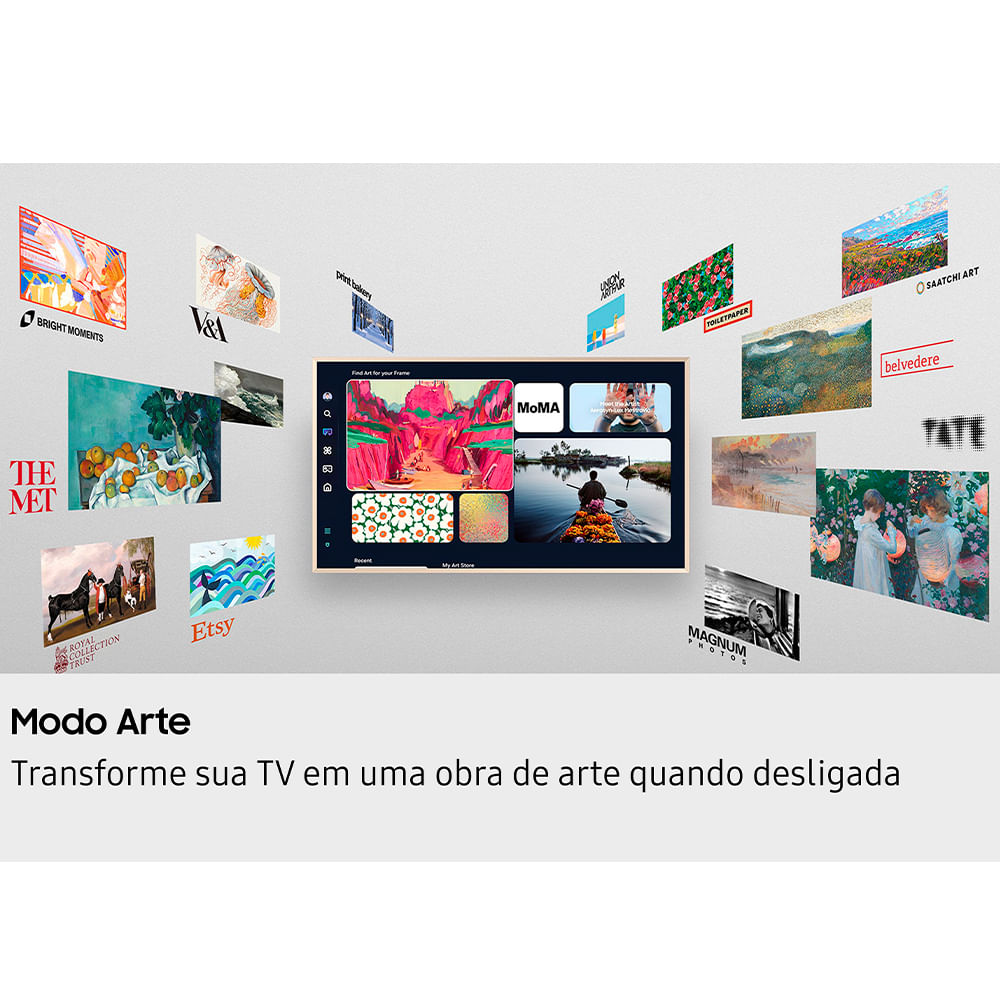 Smart TV Samsung Vision AI 55" Polegadas QLED 4K LS03F 2025, The Frame ...