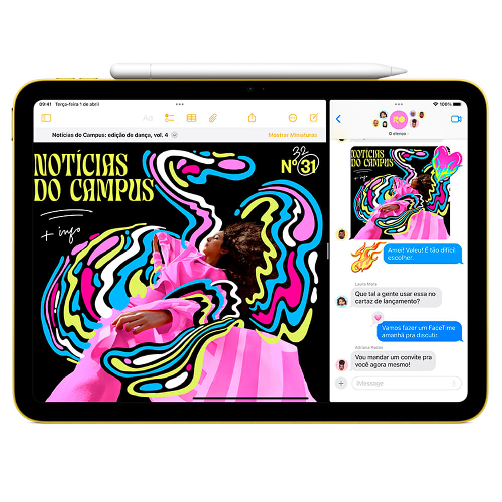 Apple iPad 11ª geração, Chip A16 (Wi-Fi + Cellular, 128GB) - Rosa ...