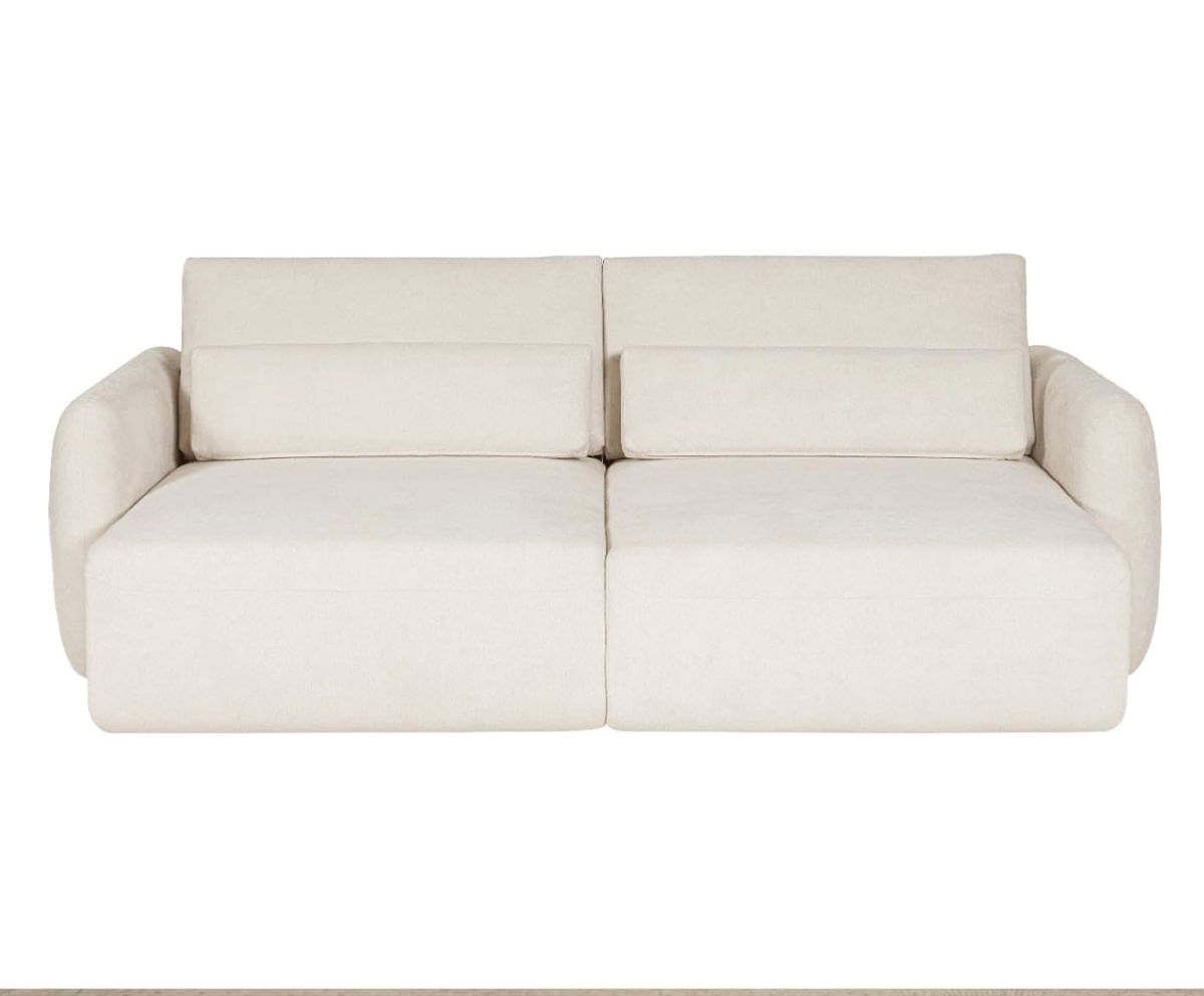 Sofá Retrátil Seno I em Boucle Aveludado Off White - Westwing ...