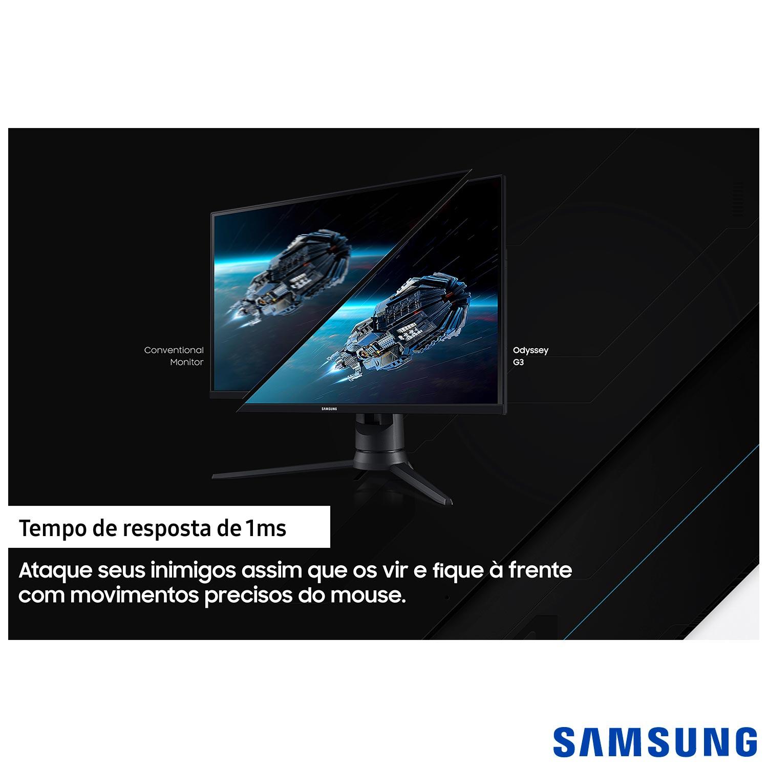 Monitor Gamer 27" Samsung Odyssey G3 Full HD com 144Hz e 1ms, FreeSync ...