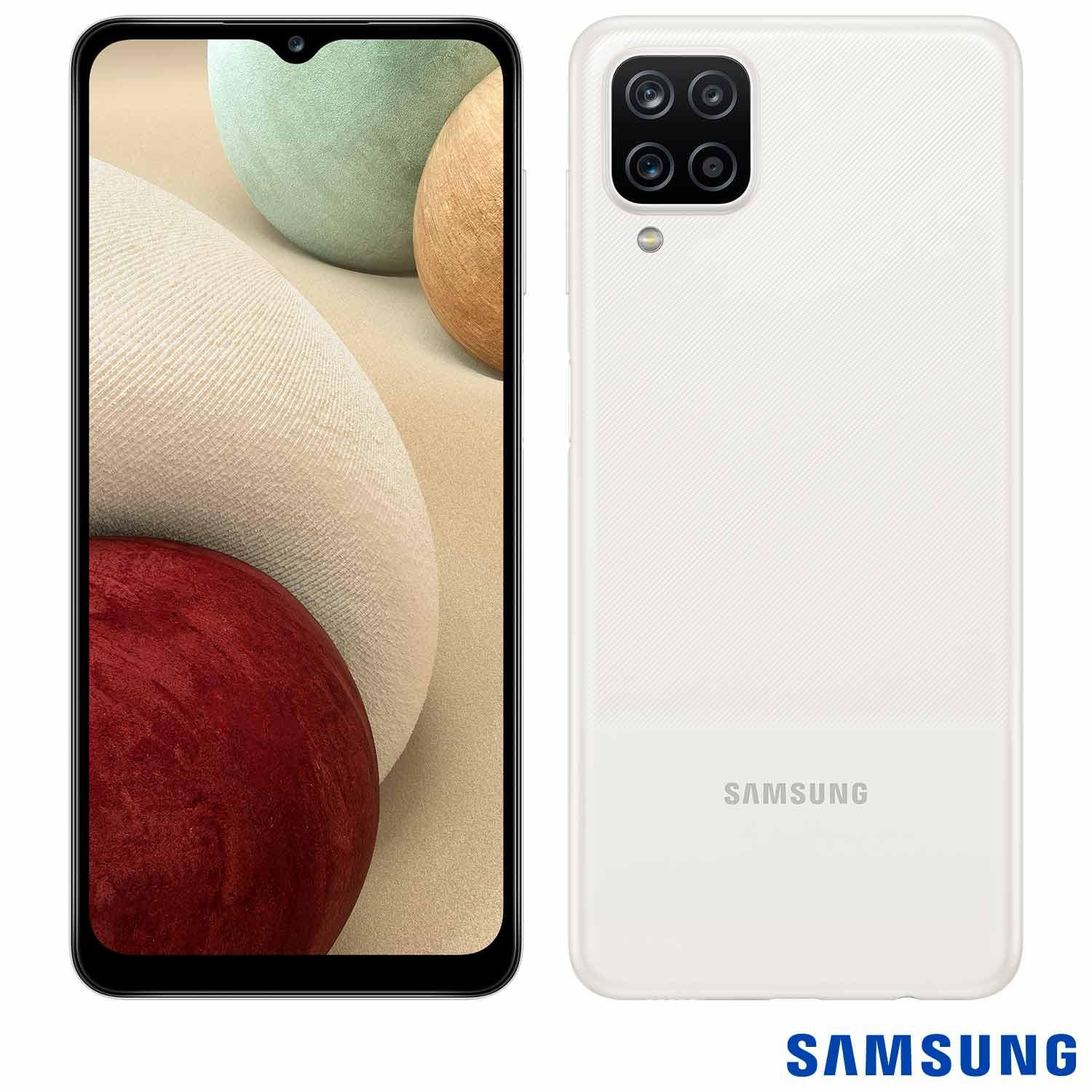 Samsung Galaxy A12 Branco, com Tela Infinita de 6,5", 4G, 64GB e Câmera ...