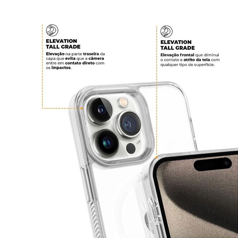 Kit Capa Anti-Slip Magsafe e Pelicula Ultra Glass para iPhone 15 Pro ...