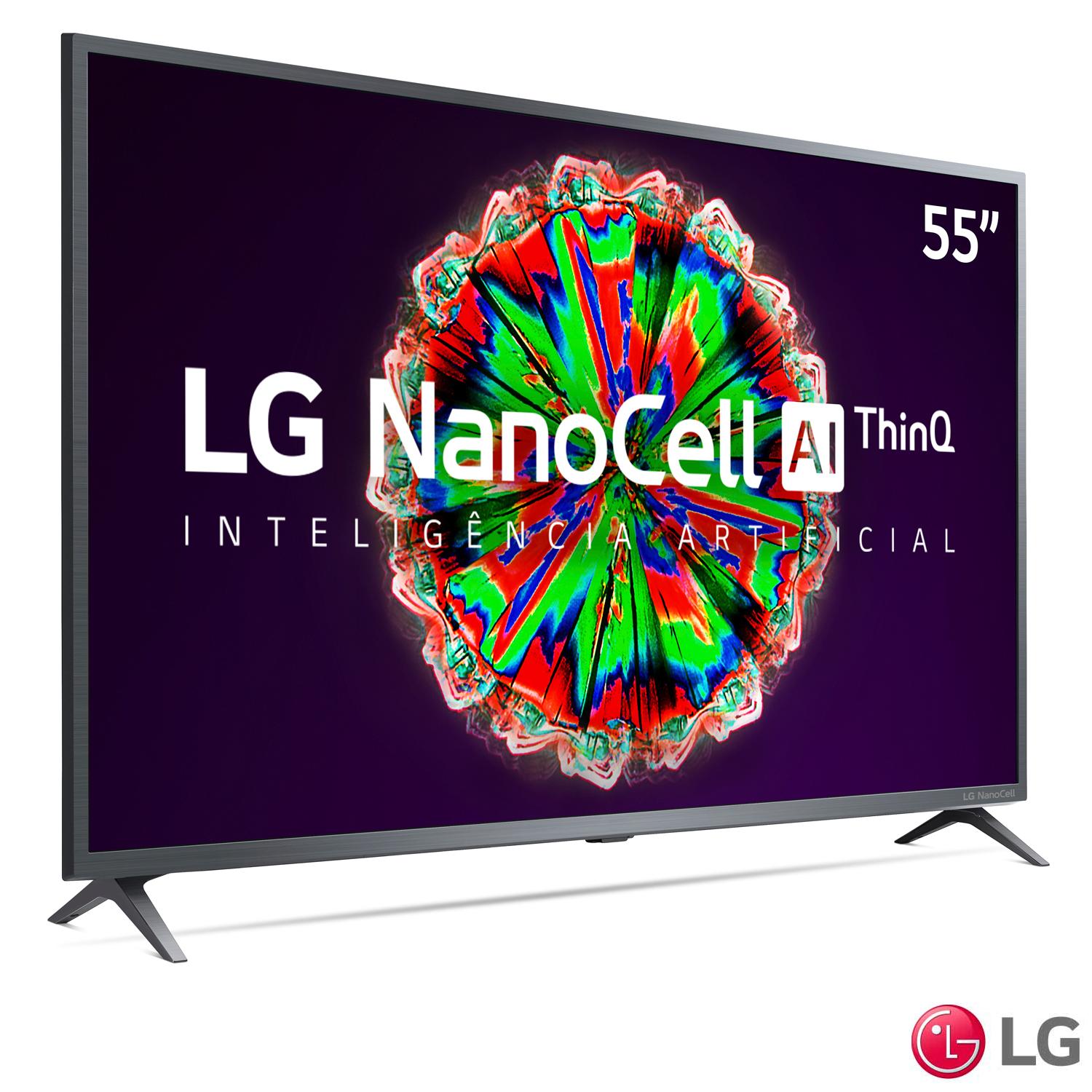 Smart TV NanoCell 4K LG LED 55" com ThinQAI, Google Assistente e Wi-Fi ...