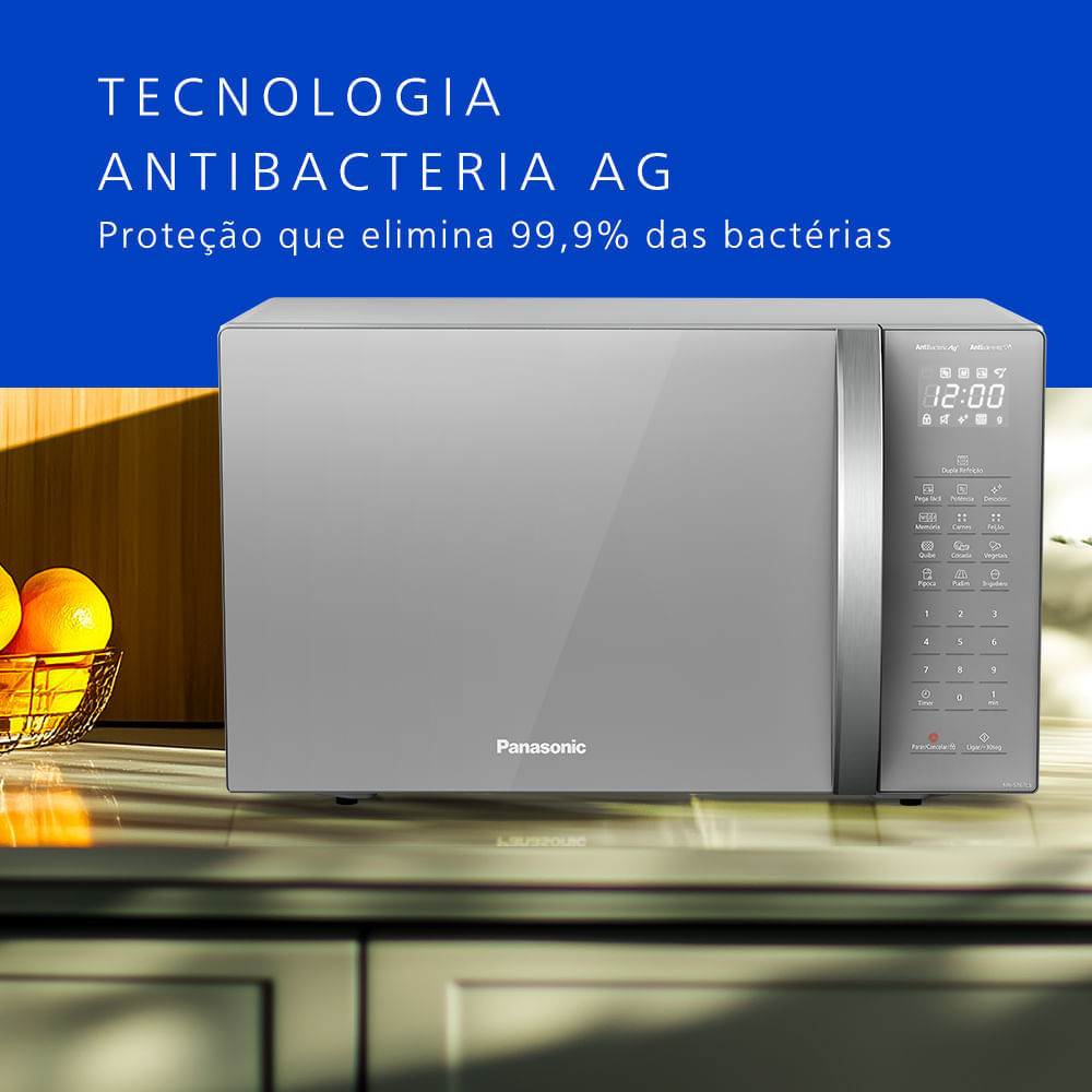 Microondas Panasonic Tecnologia Antibactéria AG 34L Inox - NN-ST67LSRU ...