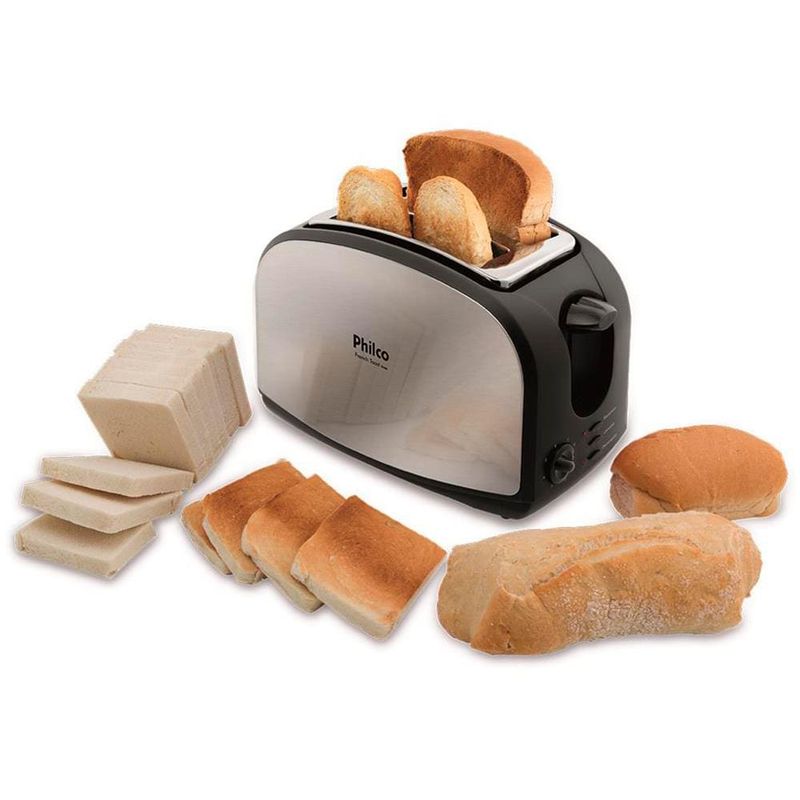 Torradeira French Toast Philco com 8 Níveis de Tostagem - Inox/Preto ...