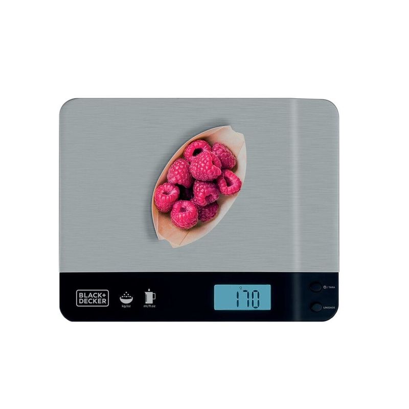 Balança de Cozinha Black Decker BC500 à Pilha com Acabamento em Inox e ...