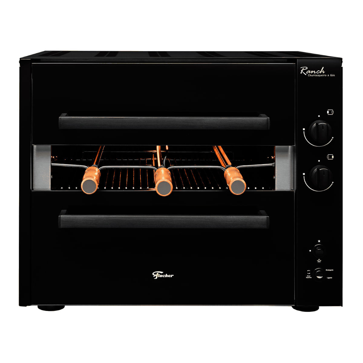 Churrasqueira a Gás Bancada Fischer Ranch 3 Espetos Bivolt | Fastshop