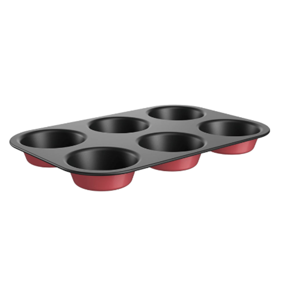 Forma De Muffins Antiaderente 6 Divisórias Cereja - Brinox | Fastshop