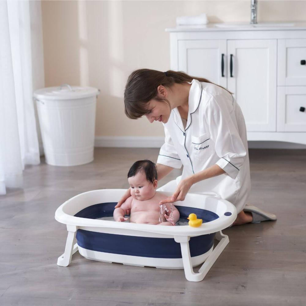 Banheira Dobrável Pequena 2 em 1 Azul Marinho 35L – Baby Pil | Fastshop