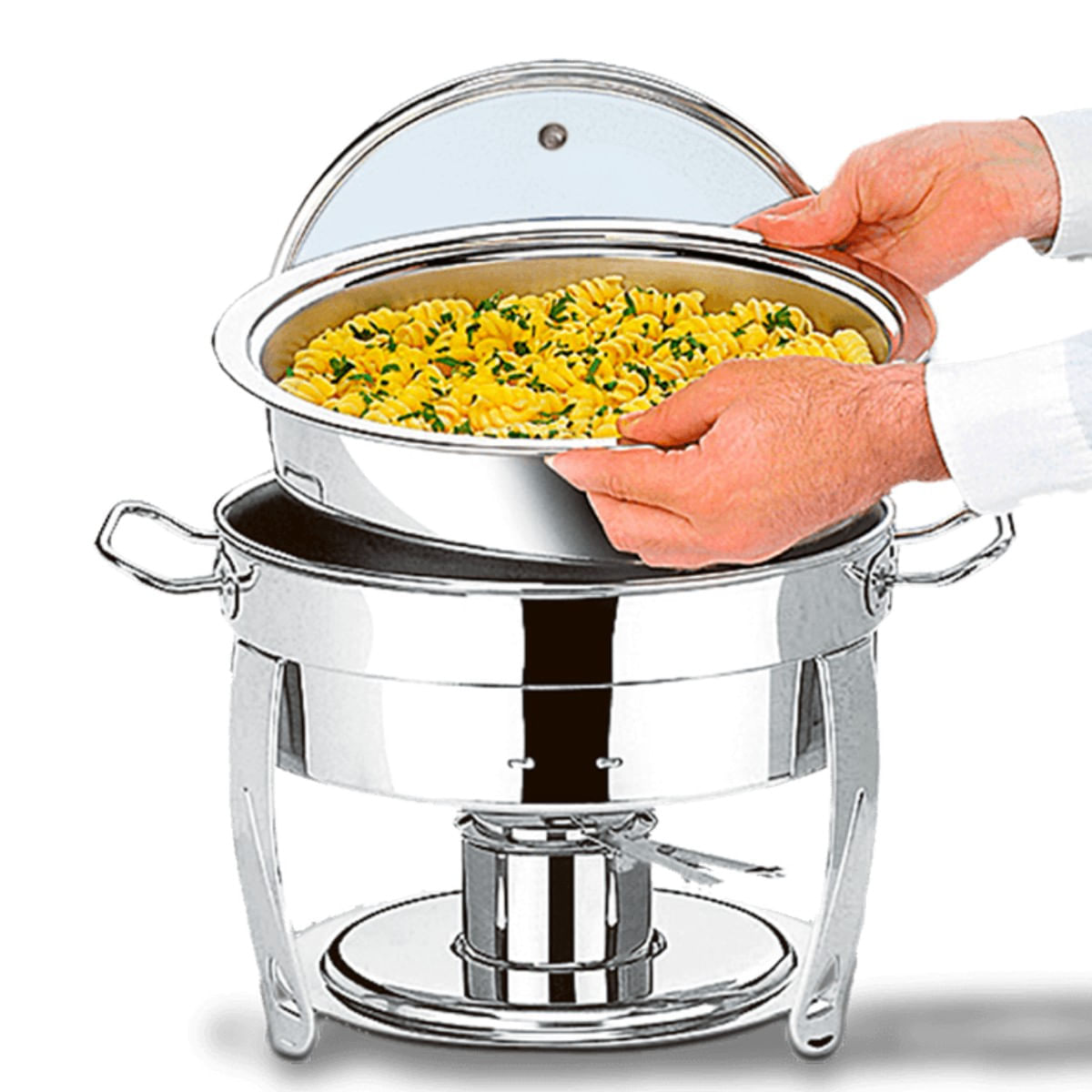 Rechaud Redondo Brinox Savoy 5 Litros Ø31 x 43 cm Aço Inoxidável - Fast ...