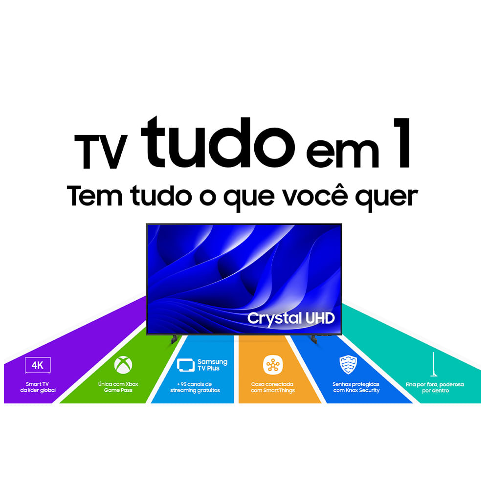 Smart TV Samsung Crystal UHD 4K 70" Polegadas 70DU8000 com Painel ...